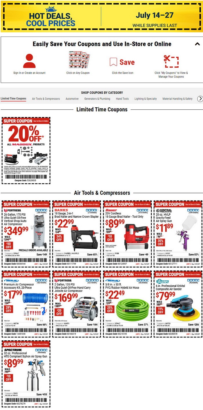 Harbor Freight Summer Coupon Sale Jul 14 – Jul 27, 2025