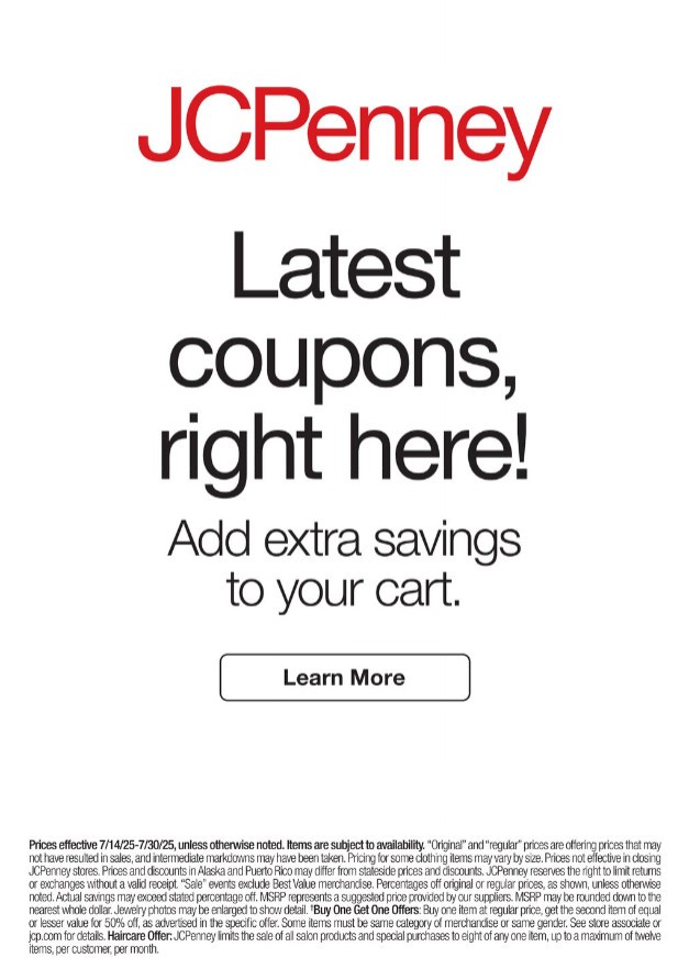 JCPenney Back to Routine Sale Jul 14 – Jul 30, 2025