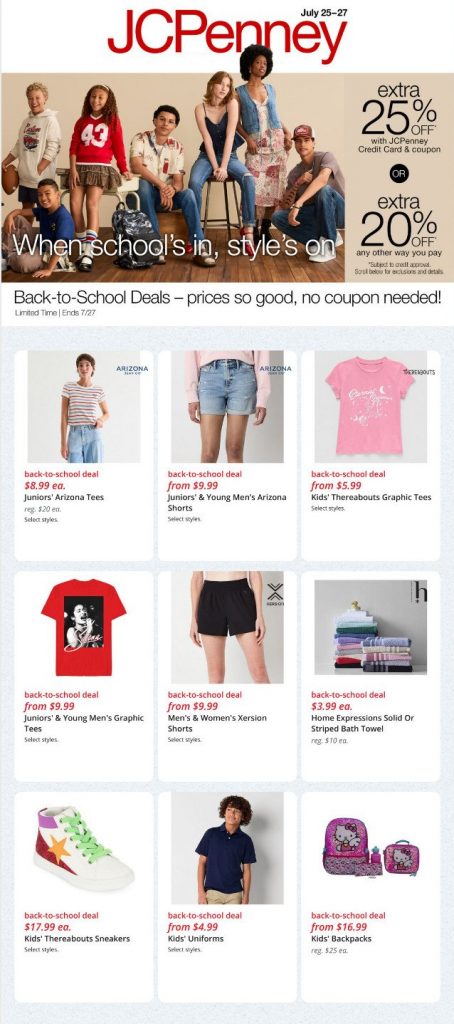 JCPenney Store Ad Jul 25 – Jul 27, 2025