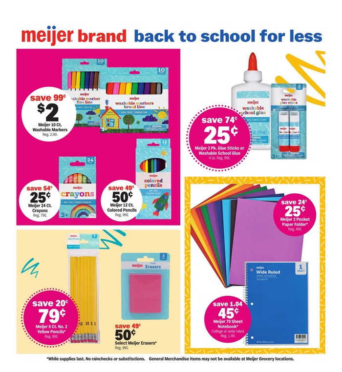 Meijer Back To School Sale Jul 06 – Jul 12, 2025