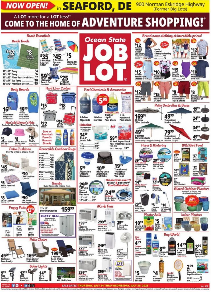 Ocean State Job Lot Weekly Ad Jul 24 – Jul 30, 2025