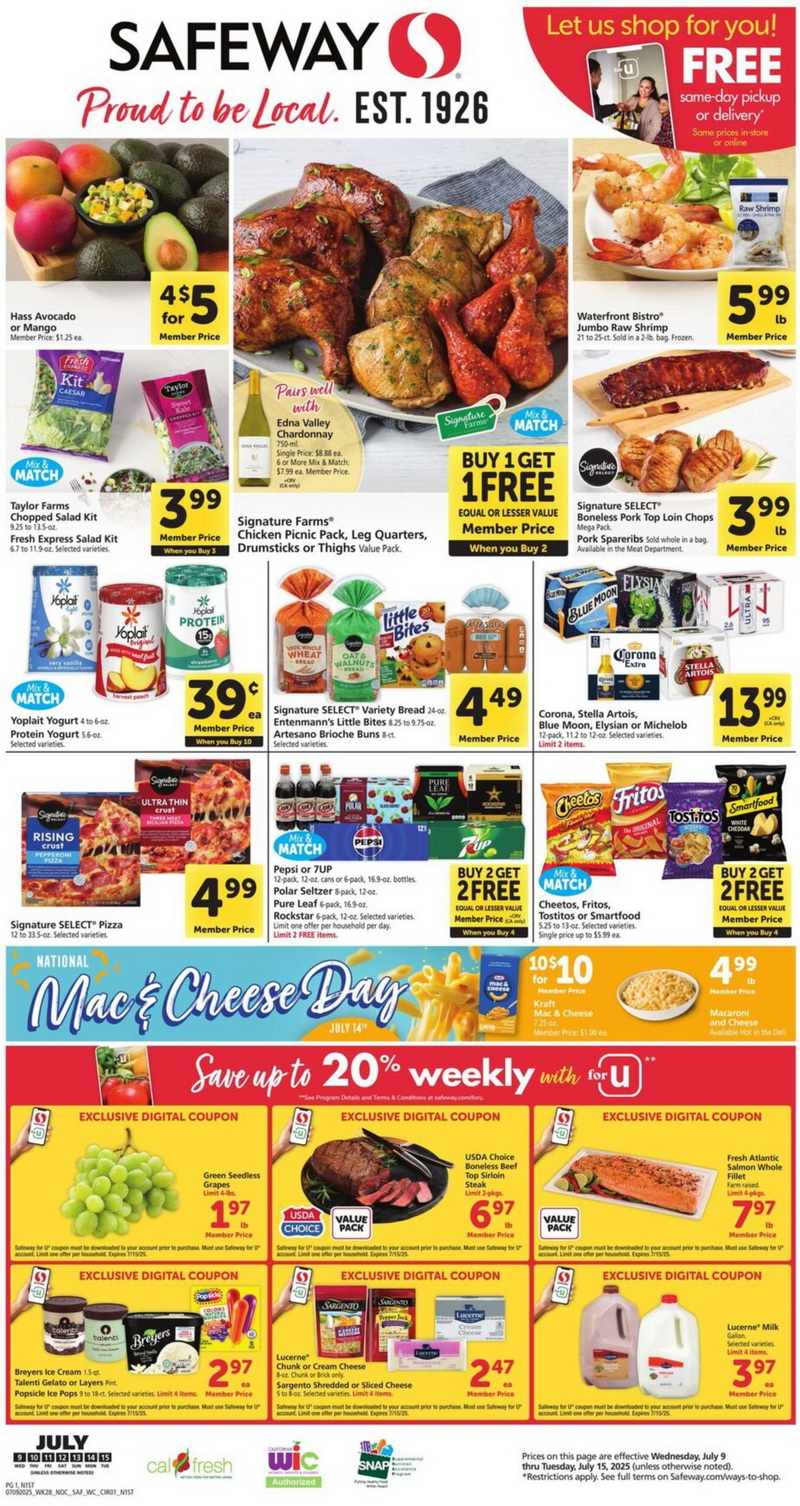 Safeway Weekly Ad Jul 09 – Jul 15, 2025