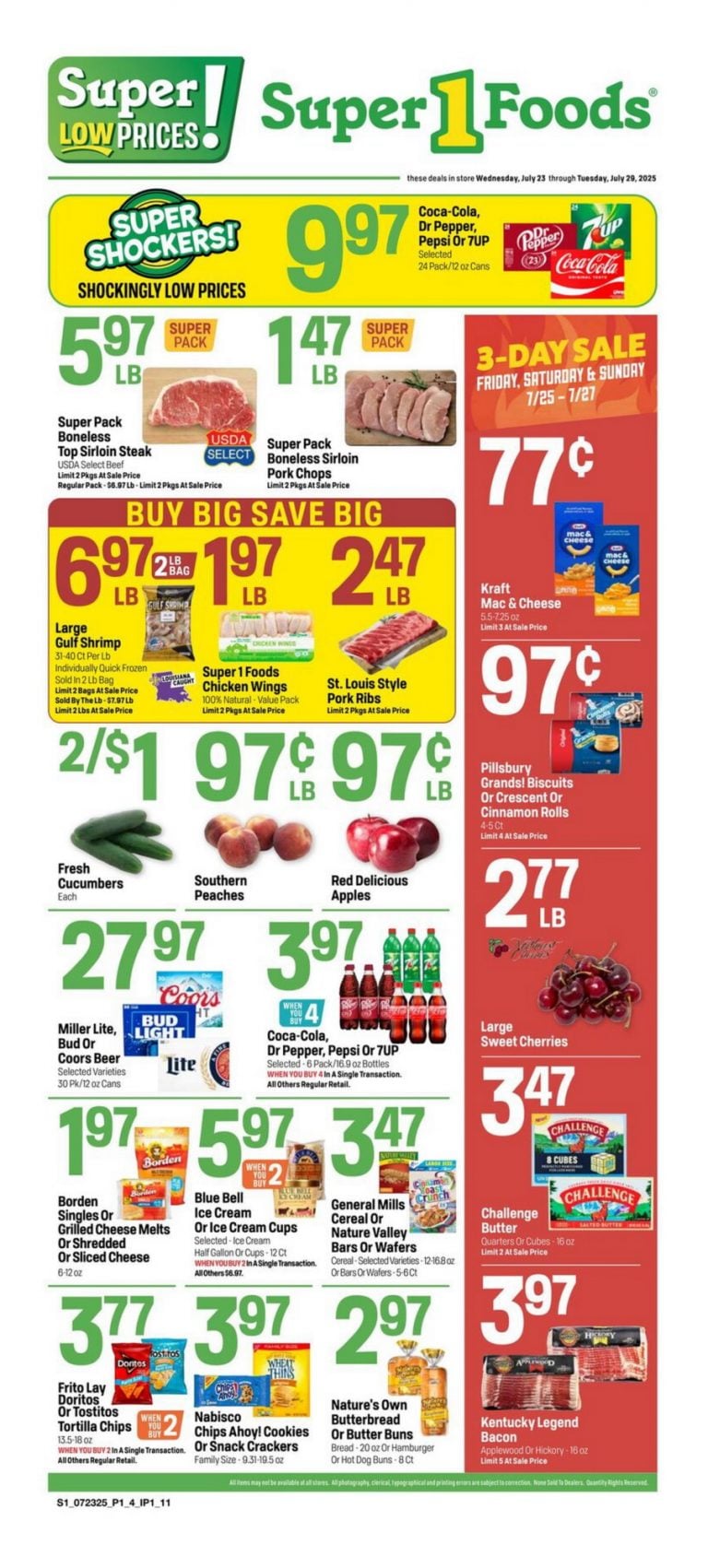Super 1 Foods Weekly Ad Jul 23 – Jul 29, 2025