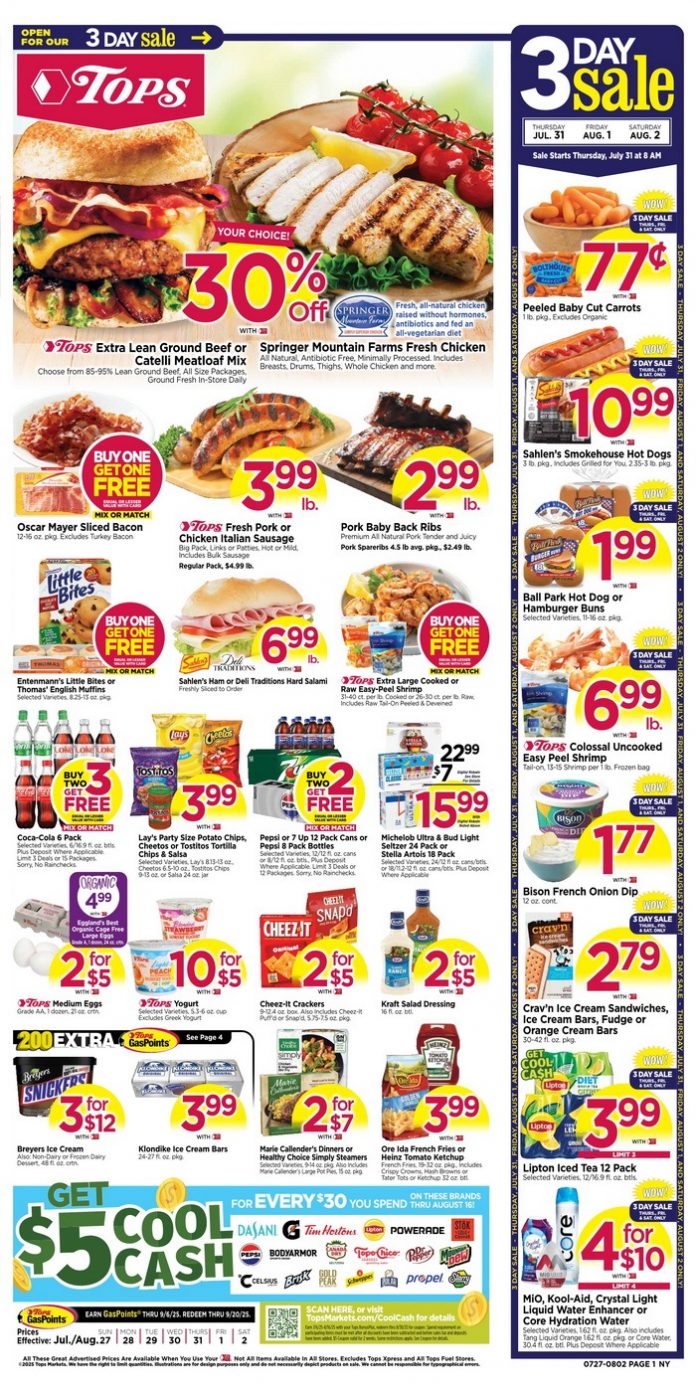 Tops Weekly Ad Jul 27 – Aug 02, 2025