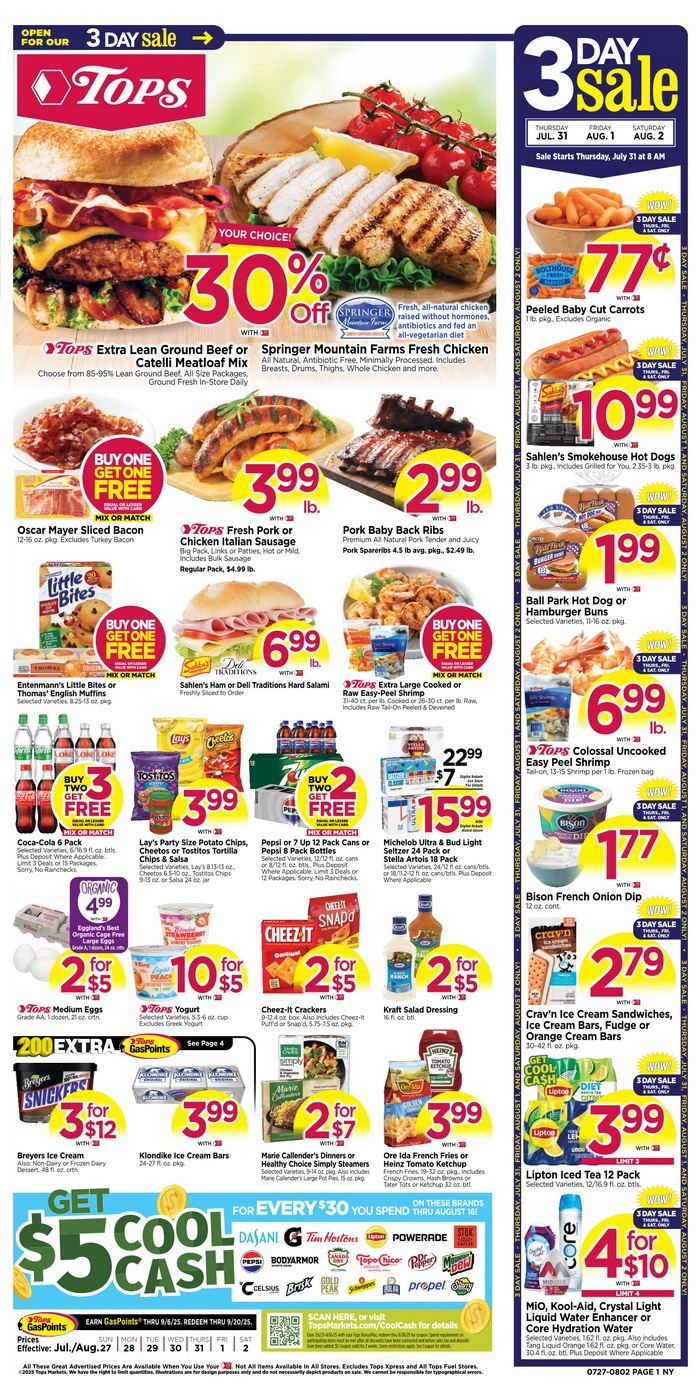 Tops Weekly Ad Jul 27 – Aug 02, 2025