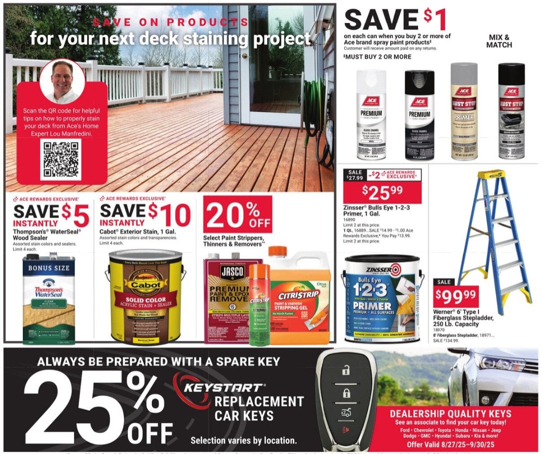 ACE Hardware Monthly Ad Aug 27 – Sep 30, 2025
