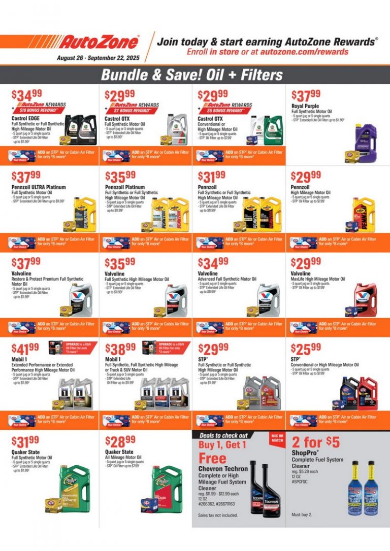 AutoZone Monthly Ad Aug 26 – Sep 22, 2025