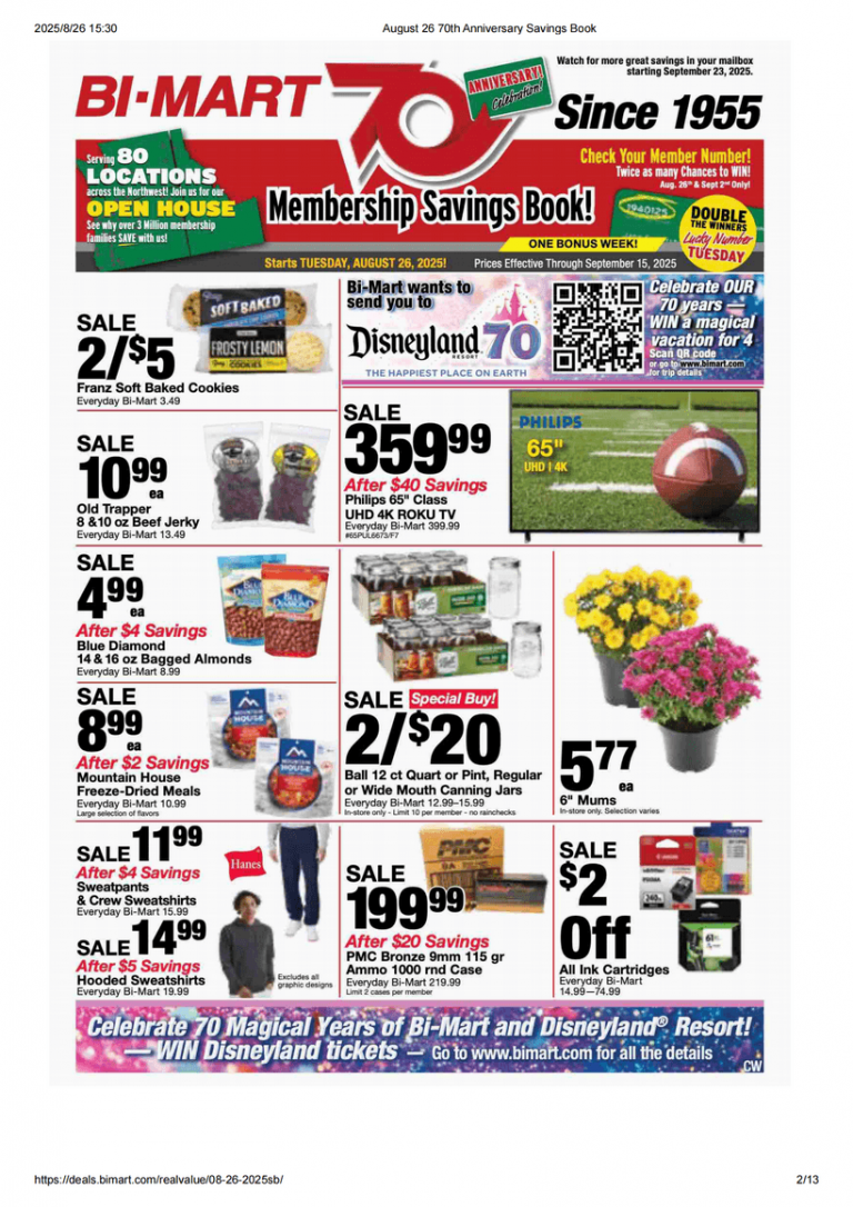 Bi-Mart Weekly Ad Aug 26 – Sep 15, 2025