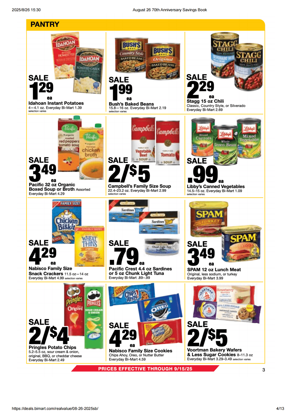 Bi-Mart Weekly Ad Aug 26 – Sep 15, 2025