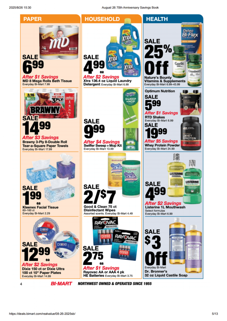 Bi-Mart Weekly Ad Aug 26 – Sep 15, 2025
