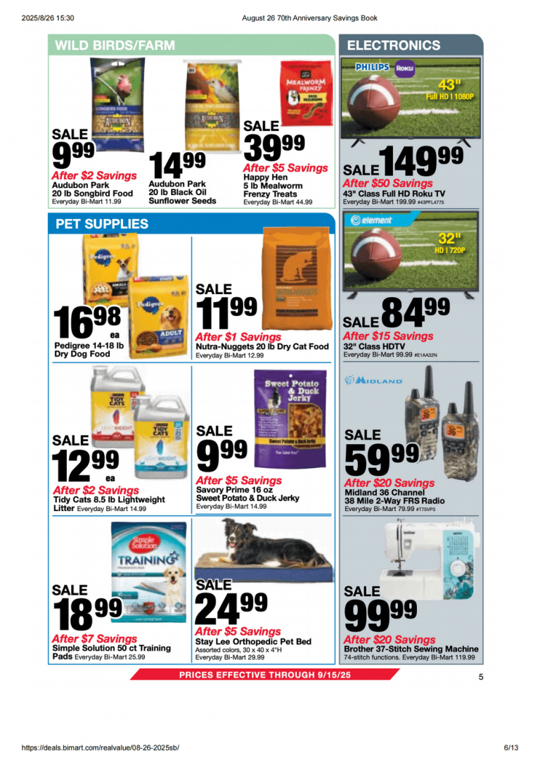 Bi-Mart Weekly Ad Aug 26 – Sep 15, 2025