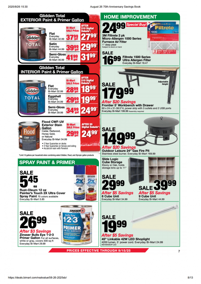 Bi-Mart Weekly Ad Aug 26 – Sep 15, 2025
