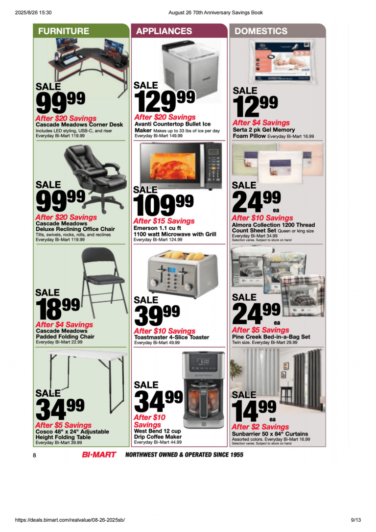 Bi-Mart Weekly Ad Aug 26 – Sep 15, 2025