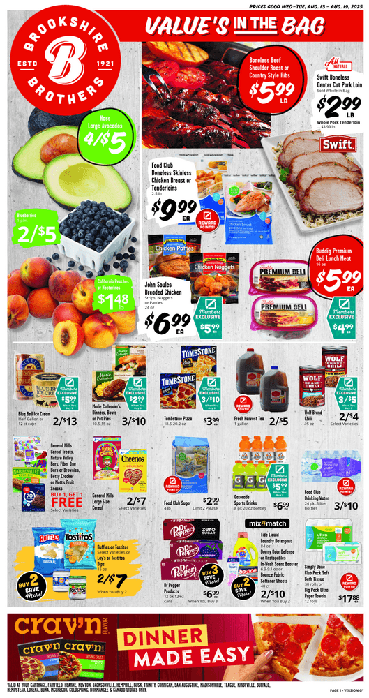 Brookshire Brothers Weekly Ad Aug 13 – Aug 19, 2025