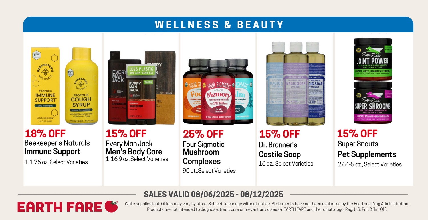 Earth Fare Weekly Ad Aug 06 – Aug 12, 2025
