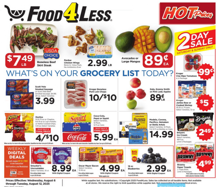 Food 4 Less Weekly Ad Aug 06 – Aug 12, 2025