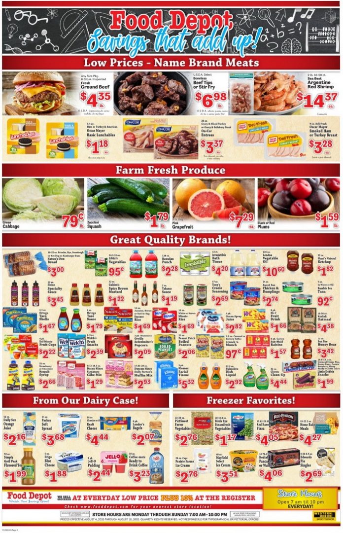 Food Depot Weekly Ad Aug 04 – Aug 10, 2025