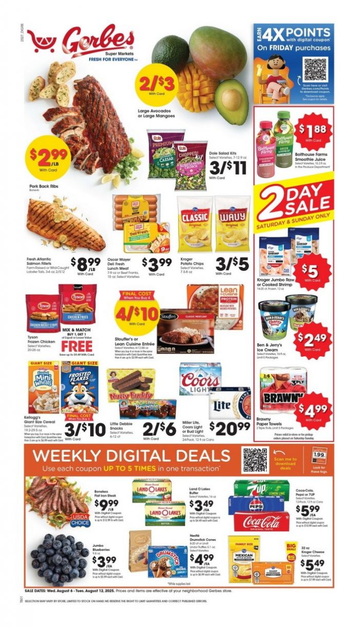 Gerbes Weekly Ad Aug 06 – Aug 12, 2025