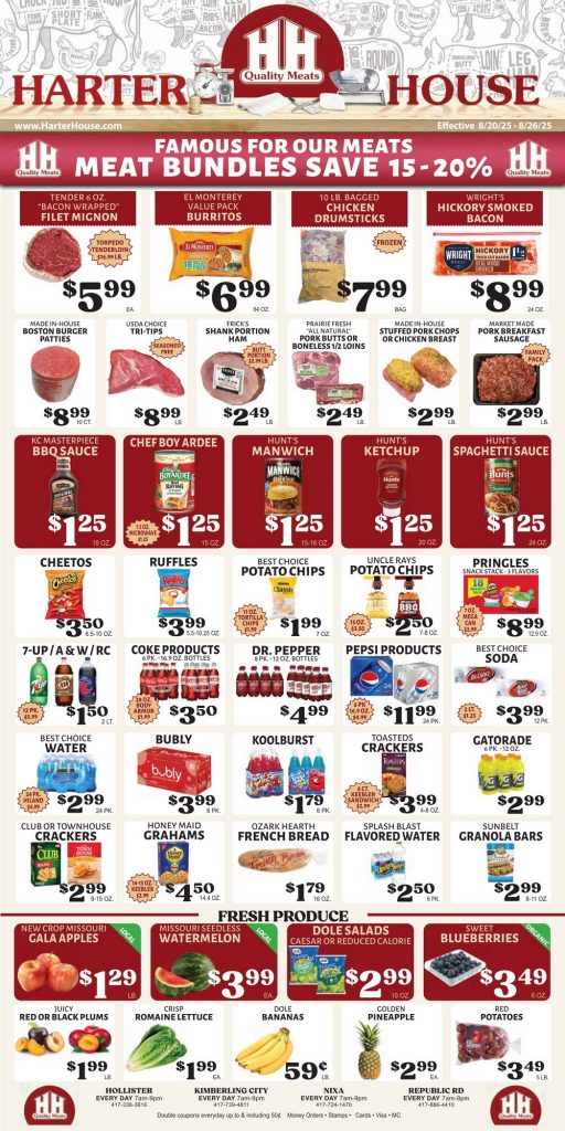 Harter House Weekly Ad Aug 20 – Aug 26, 2025