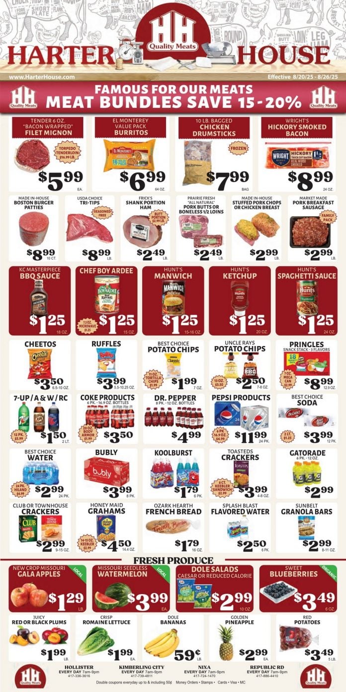 Harter House Weekly Ad Aug 20 – Aug 26, 2025