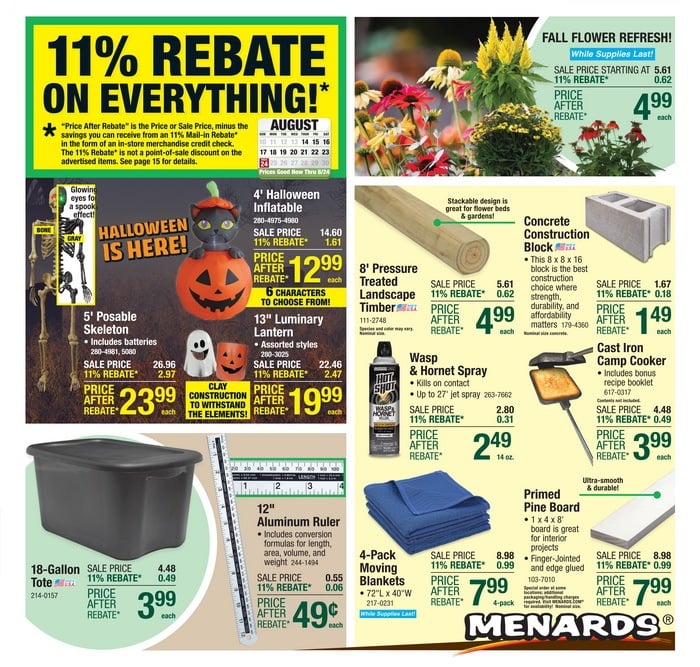 Menards Weekly Ad Aug 14 – Aug 24, 2025