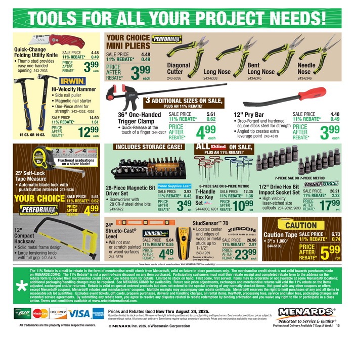 Menards Weekly Ad Aug 14 – Aug 24, 2025