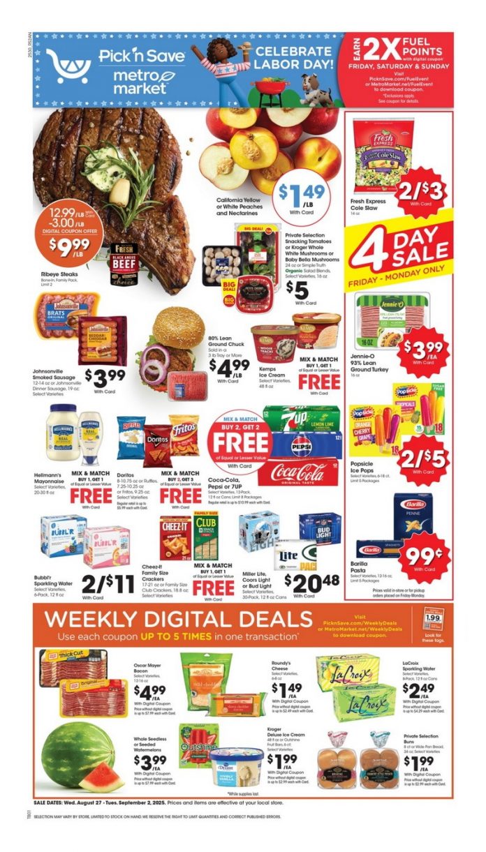 Pick 'n Save Weekly Ad Aug 27 – Sep 02, 2025 (Labor Day Promotion Included)