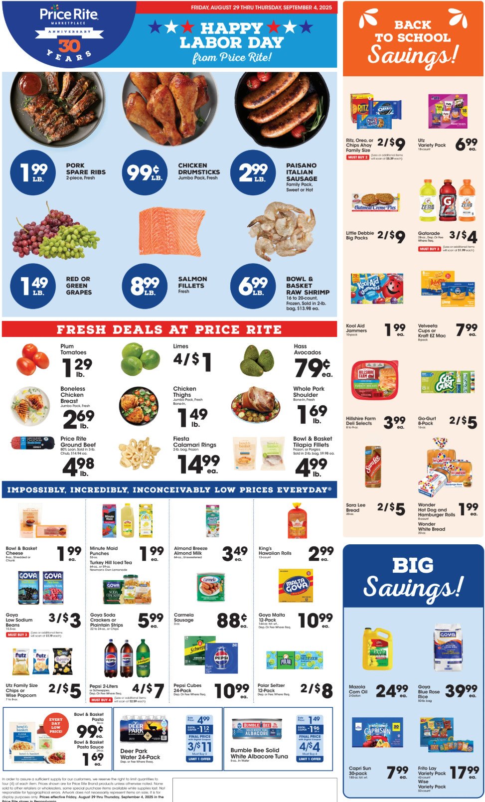Price Rite Weekly Ad Aug 29 – Sep 04, 2025 (Labor Day Promotion Included)