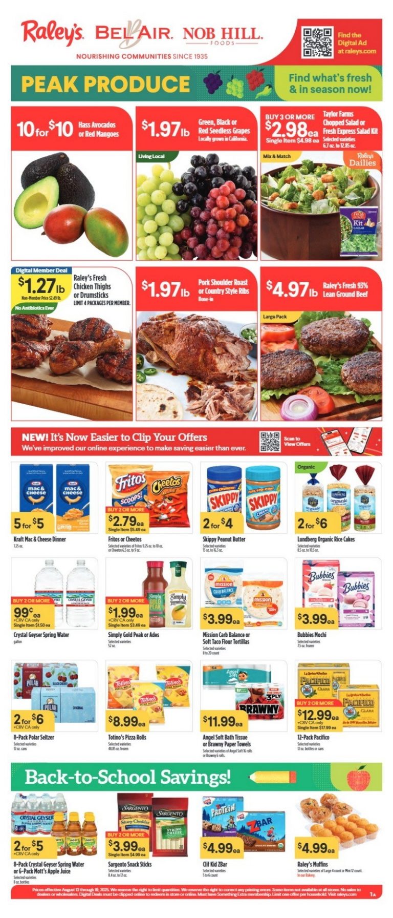 Raley's Supermarkets Weekly Ad Aug 13 – Aug 19, 2025