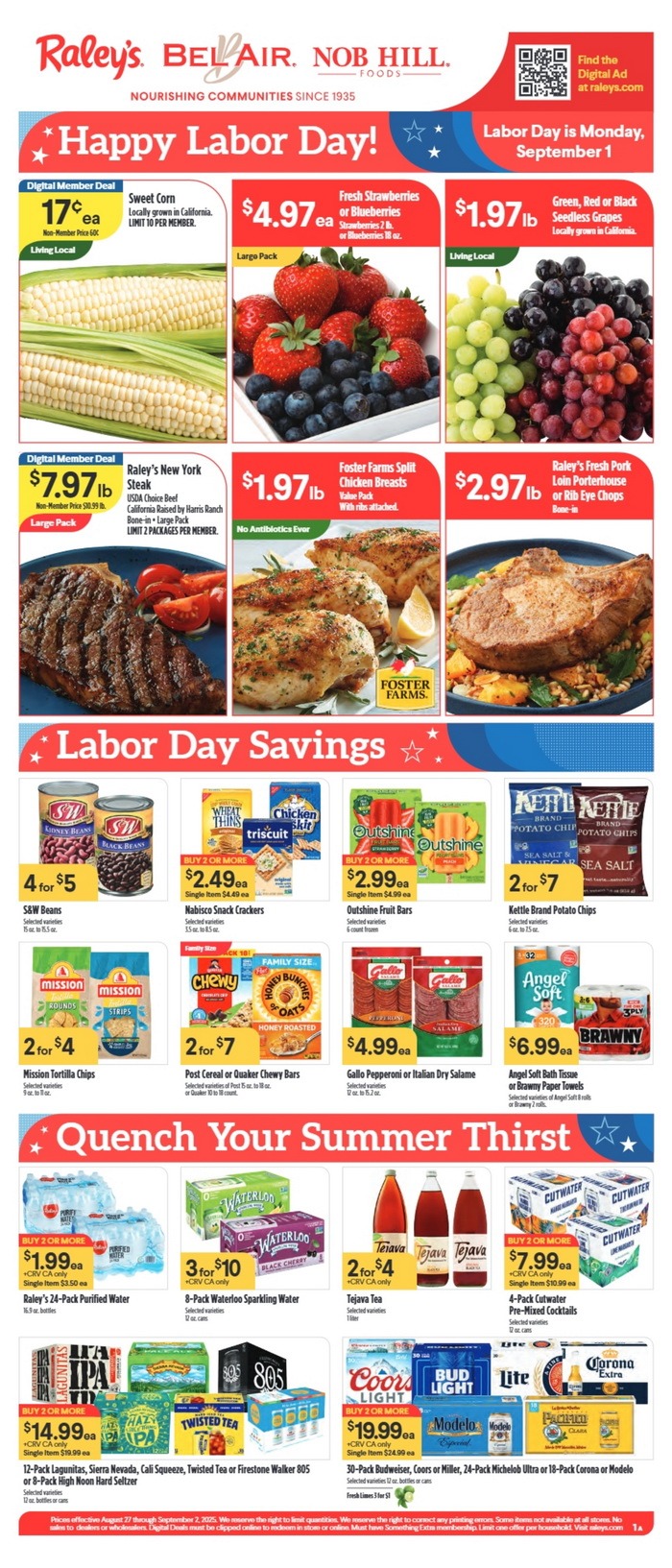 Raley's Supermarkets Weekly Ad Aug 27 – Sep 02, 2025 (Labor Day ...
