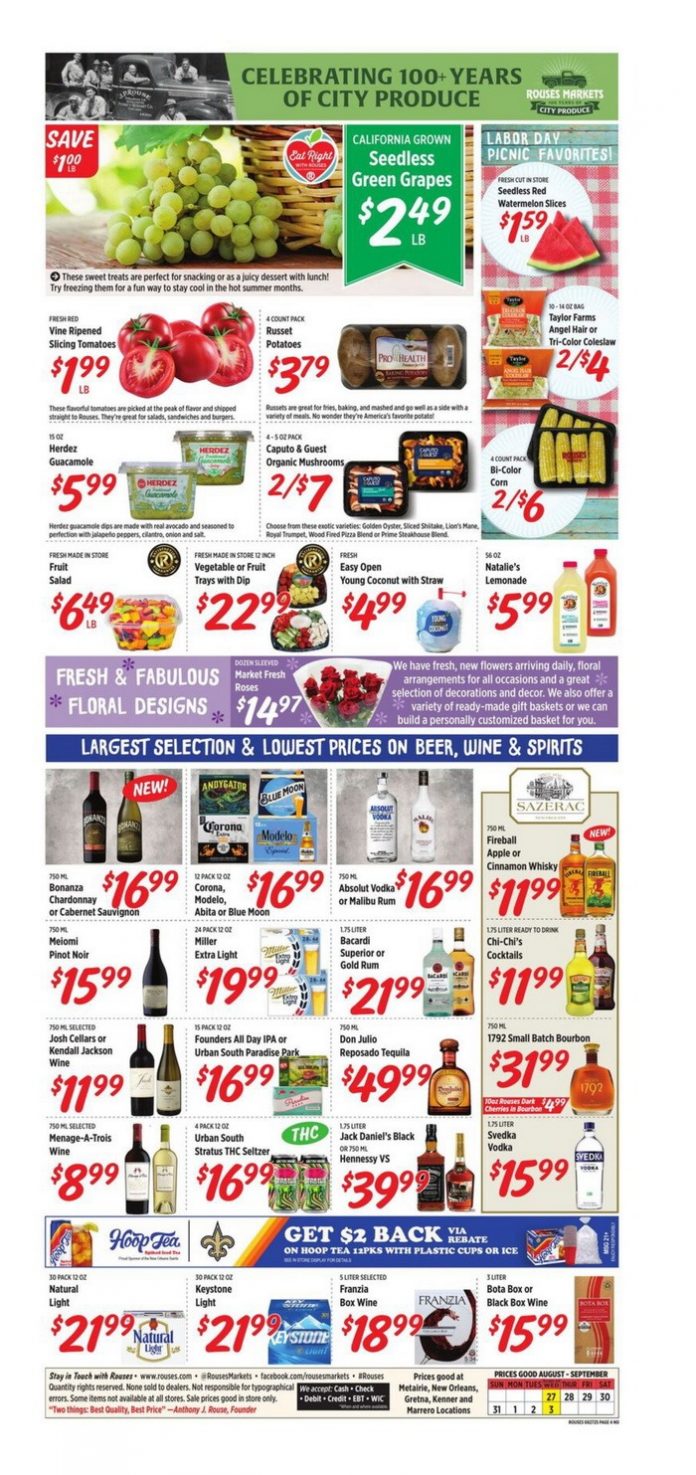 Rouses Weekly Ad Aug 27 – Sep 03, 2025 (Labor Day Promotion Included)