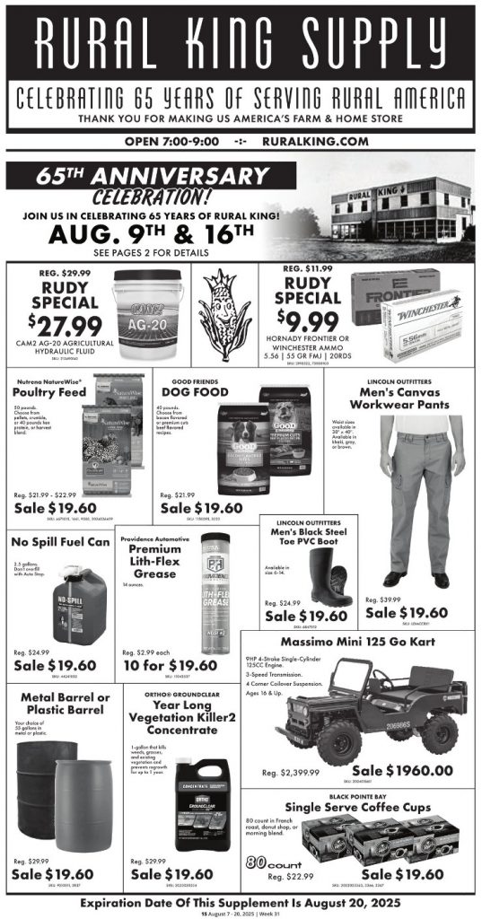 Rural King Weekly Ad Aug 07 – Aug 20, 2025