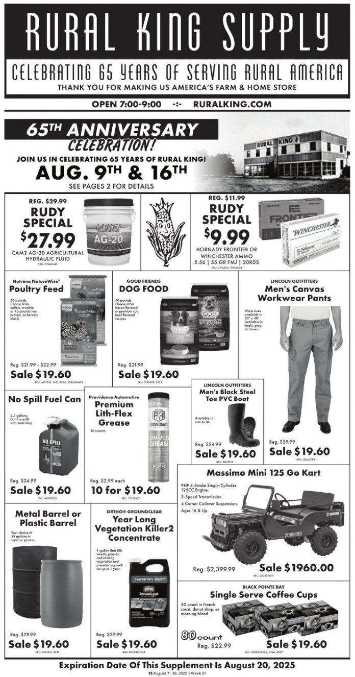Rural King Weekly Ad Aug 07 – Aug 20, 2025