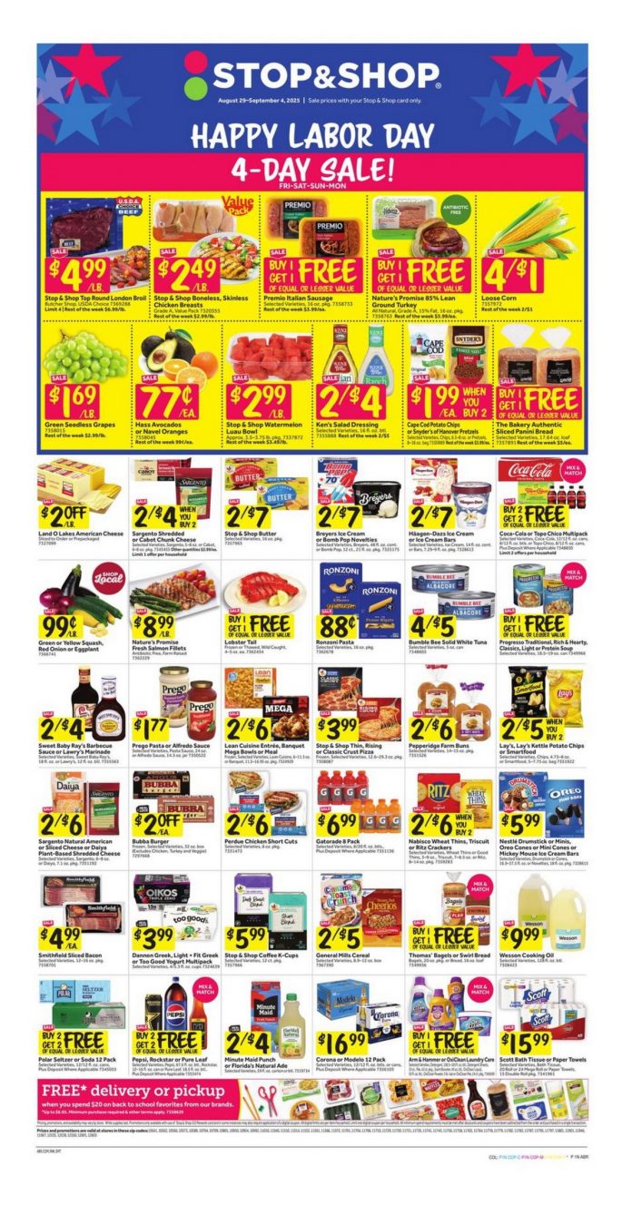 Stop & Shop Weekly Ad Aug 29 – Sep 04, 2025 (Labor Day Promotion Included)