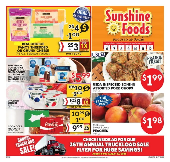 Sunshine Foods Weekly Ad Aug 06 – Aug 12, 2025
