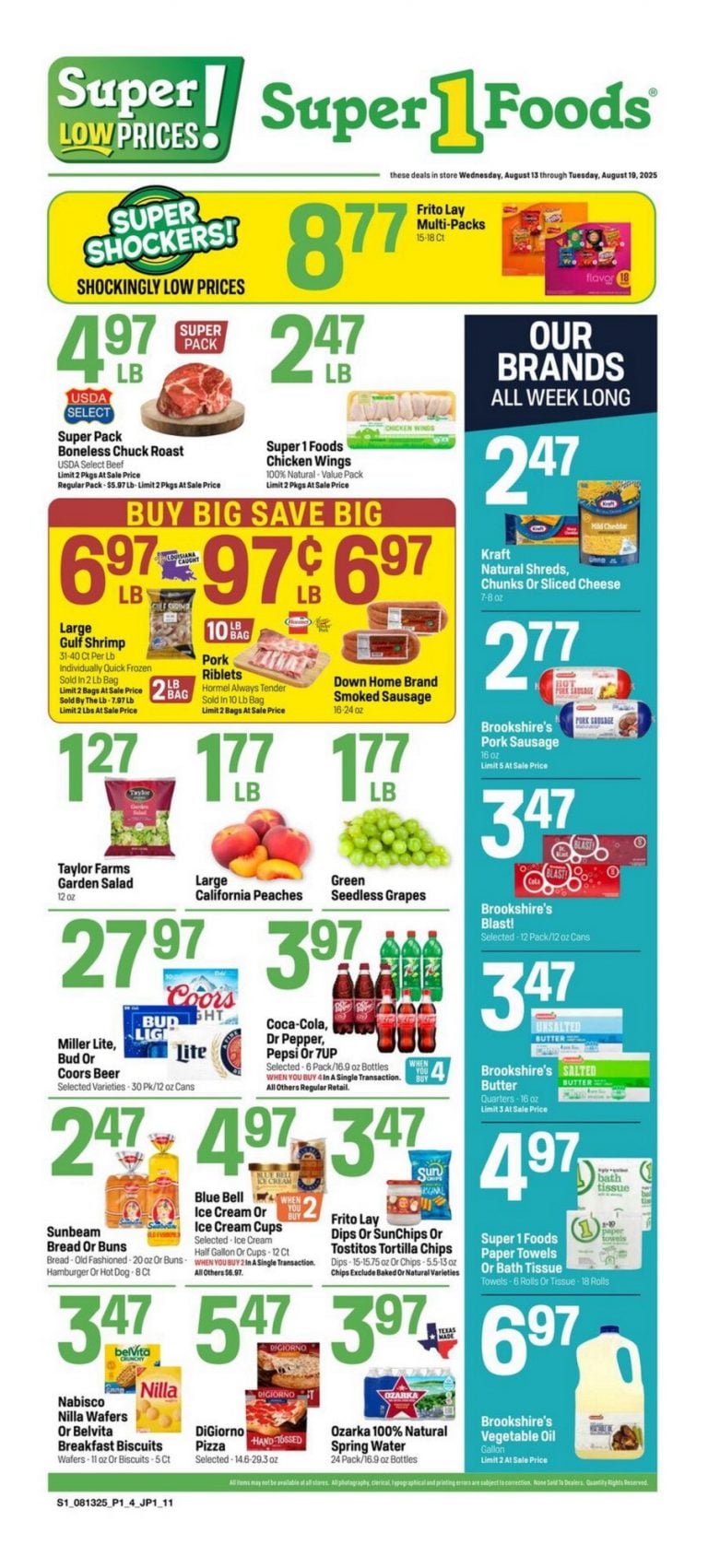 Super 1 Foods Weekly Ad Aug 13 – Aug 19, 2025