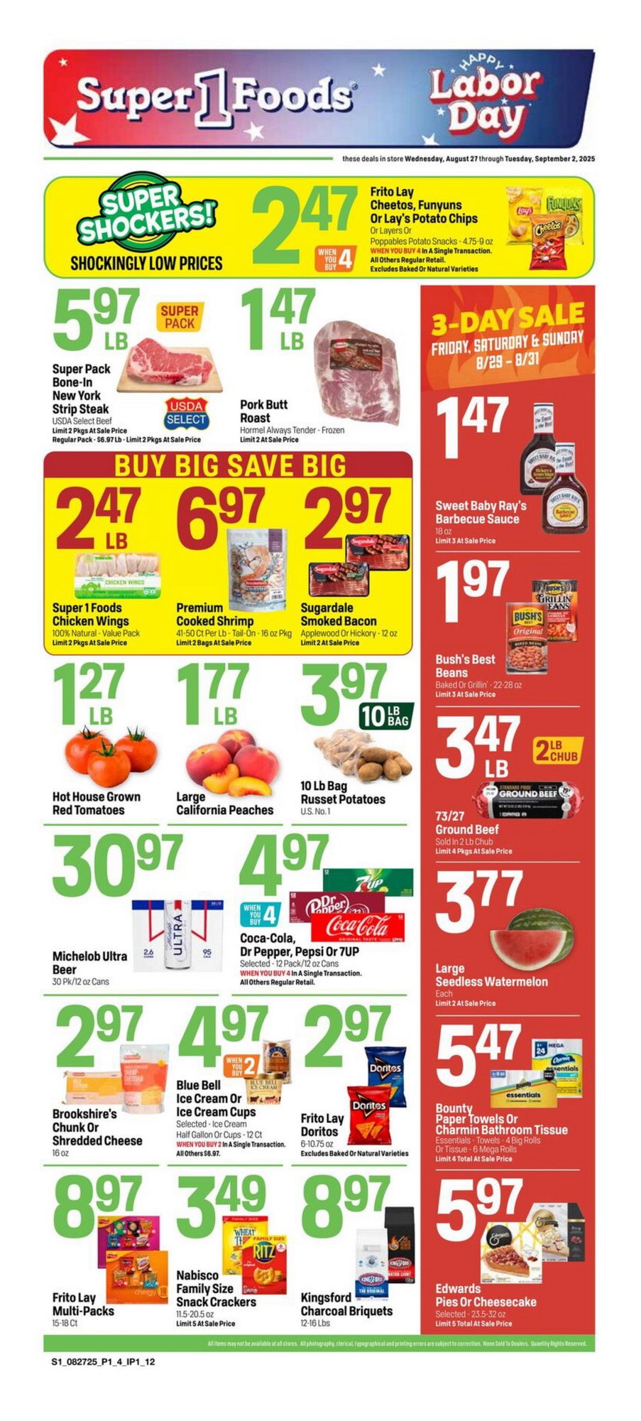 Super 1 Foods Weekly Ad Aug 27 – Sep 02, 2025 (Labor Day Sale Included)