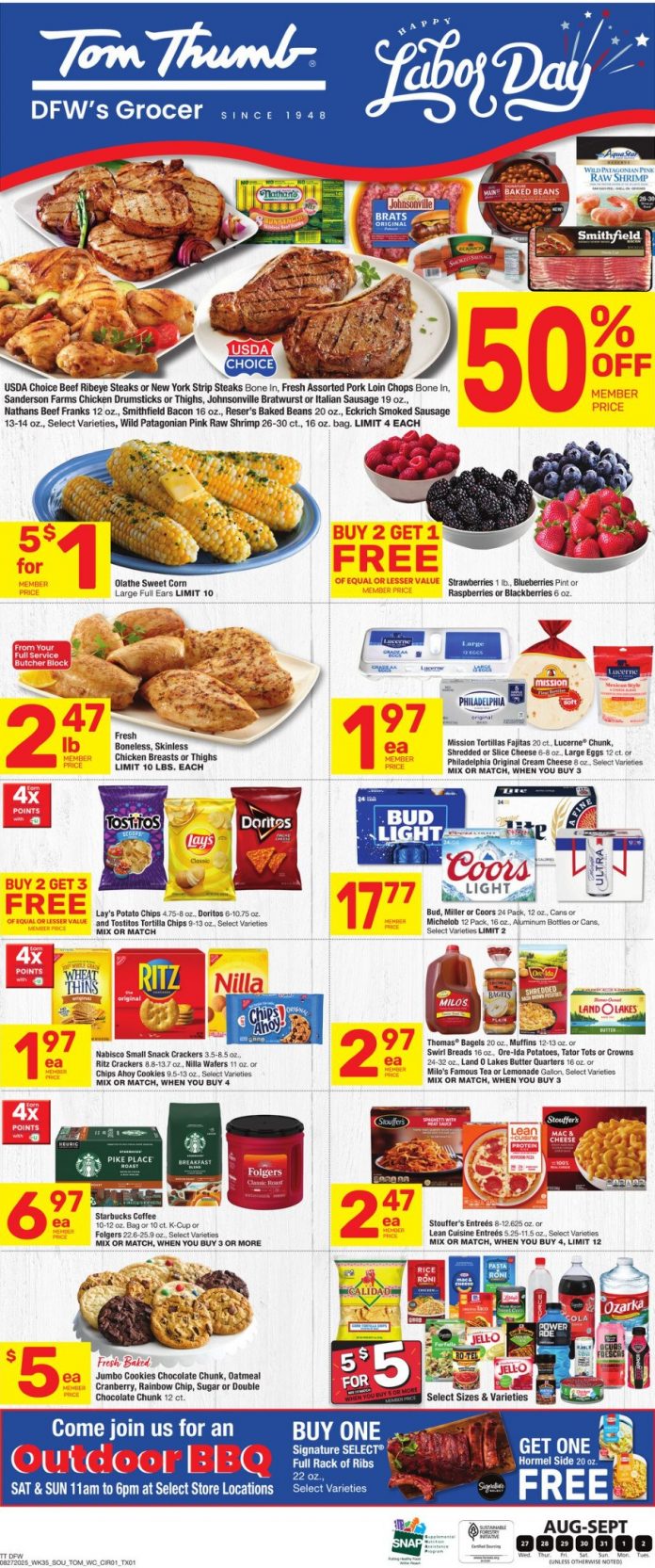 Tom Thumb Weekly Ad Aug 27 – Sep 02, 2025 (Labor Day Promotion Included)