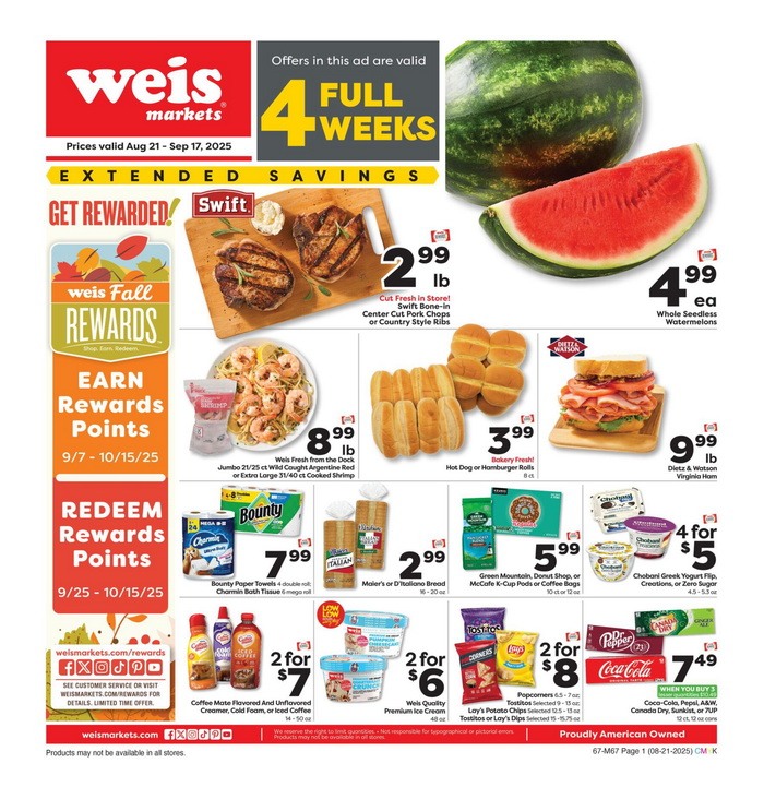 Weis Markets Monthly Ad Aug 21 – Sep 17, 2025