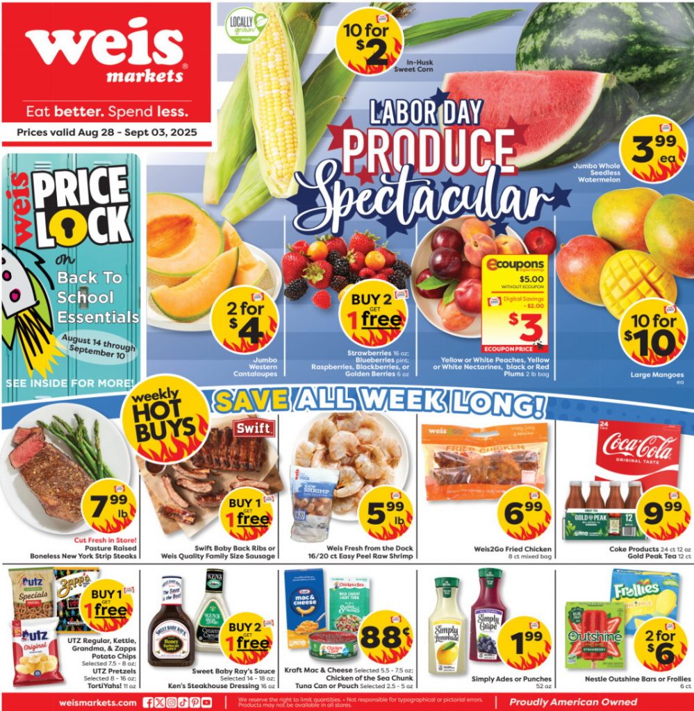 Weis Markets Weekly Ad Aug 28 – Sep 03, 2025