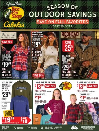 Bass Pro Shops Seasonal Outdoor Sale Sep 18 – Oct 01, 2025