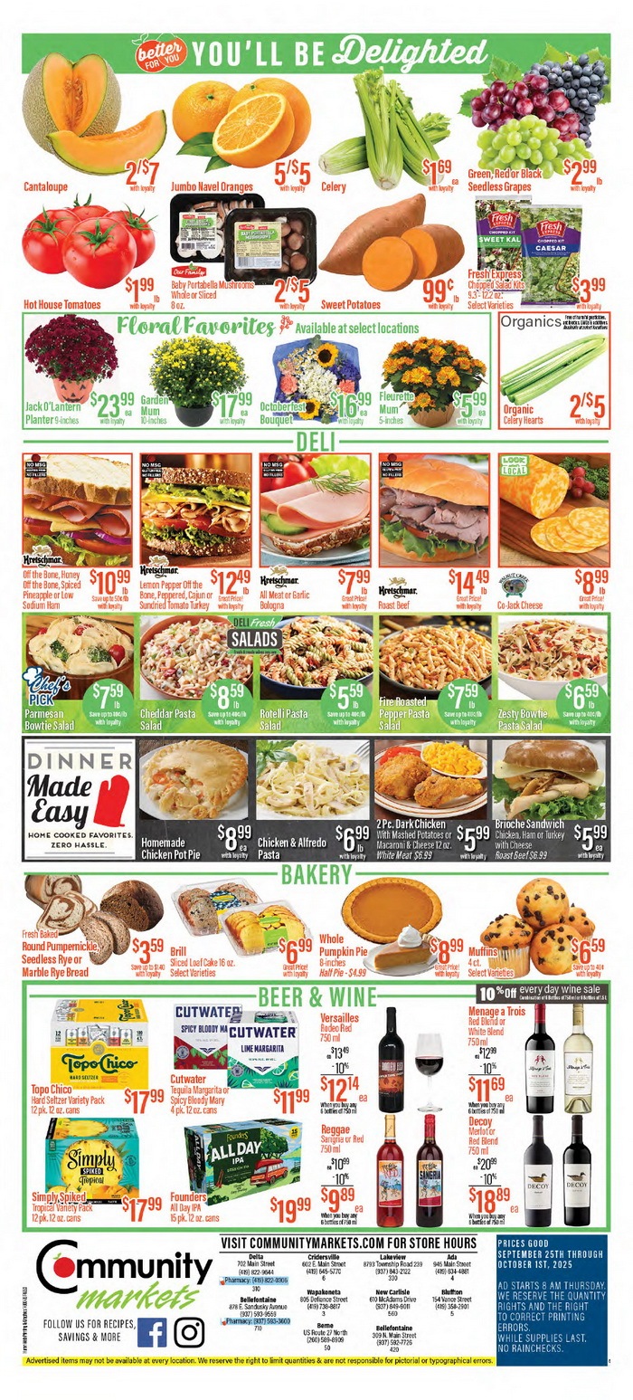 Community Markets Weekly Ad Sep 25 – Oct 01, 2025