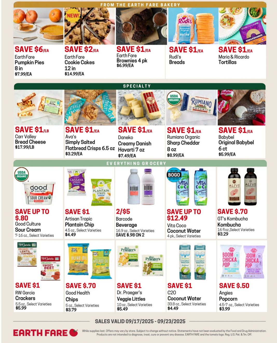 Earth Fare Weekly Ad Sep 17 – Sep 23, 2025
