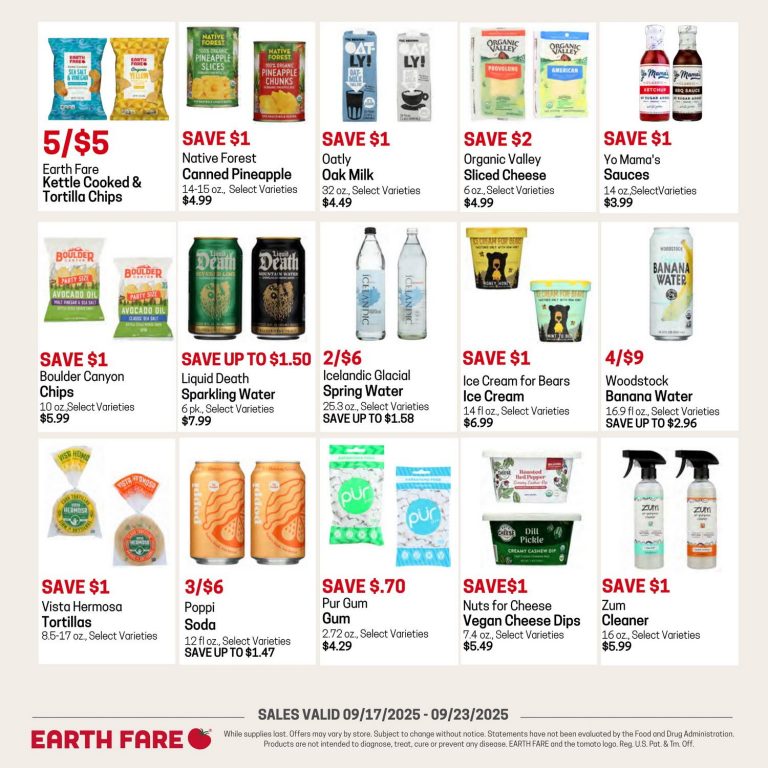 Earth Fare Weekly Ad Sep 17 – Sep 23, 2025