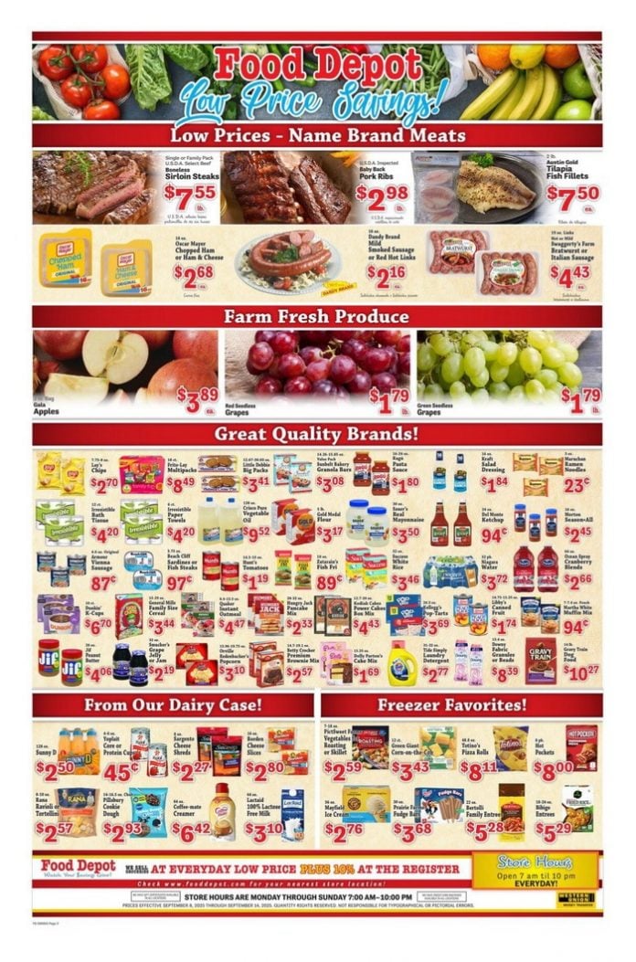 Food Depot Weekly Ad Sep 08 – Sep 14, 2025