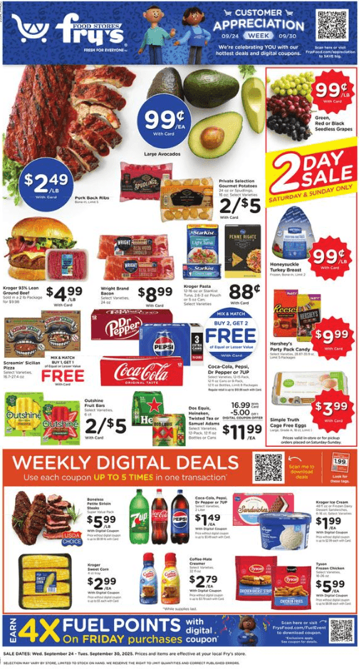 Fry's Food Weekly Ad Sep 24 – Sep 30, 2025 (Halloween Promotion Included)