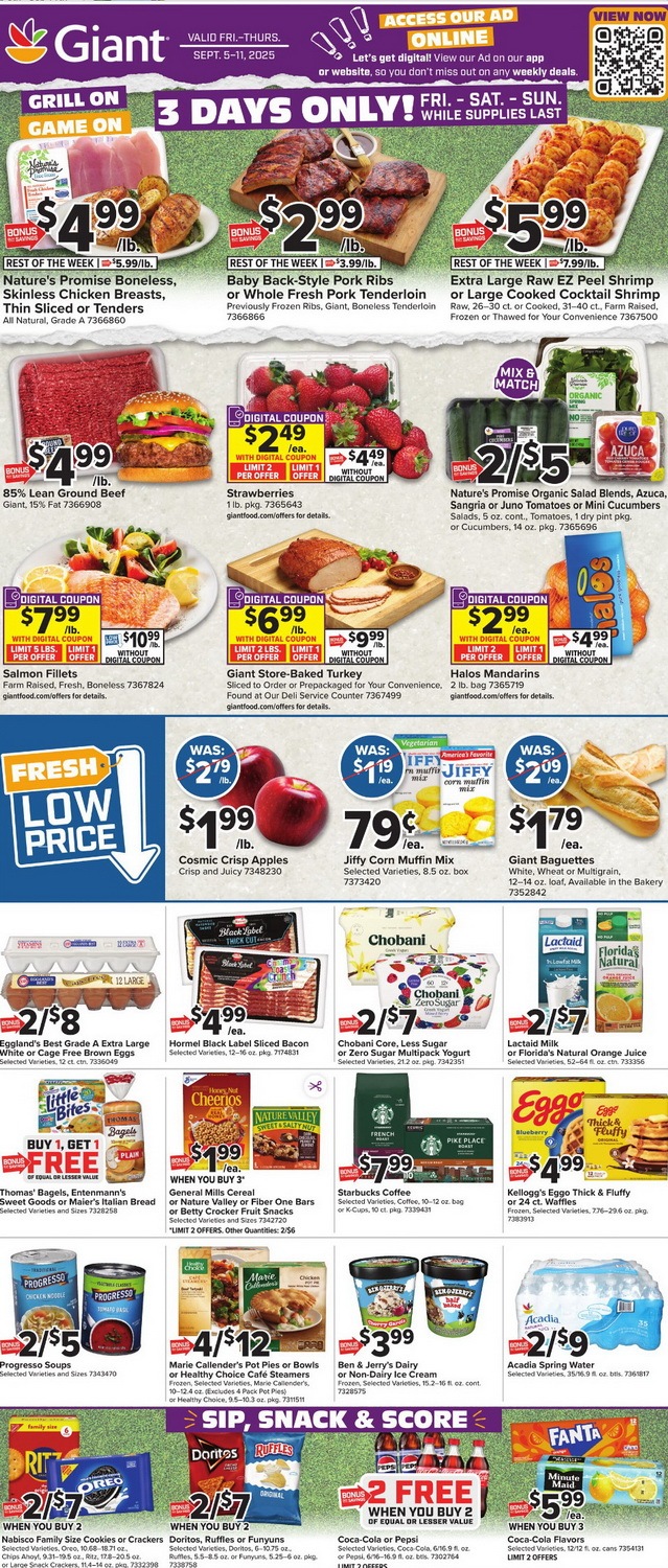 Giant Food Weekly Ad Sep 05 – Sep 11, 2025
