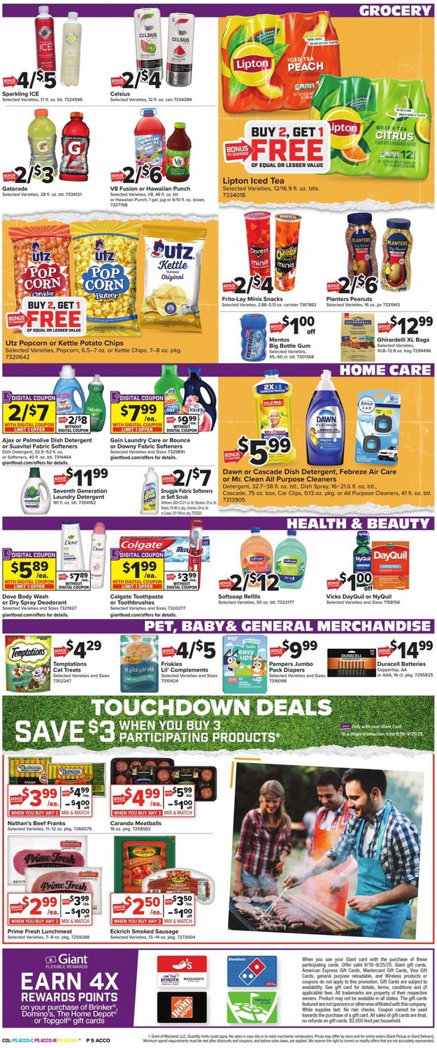 Giant Food Weekly Ad Sep 19 – Sep 25, 2025