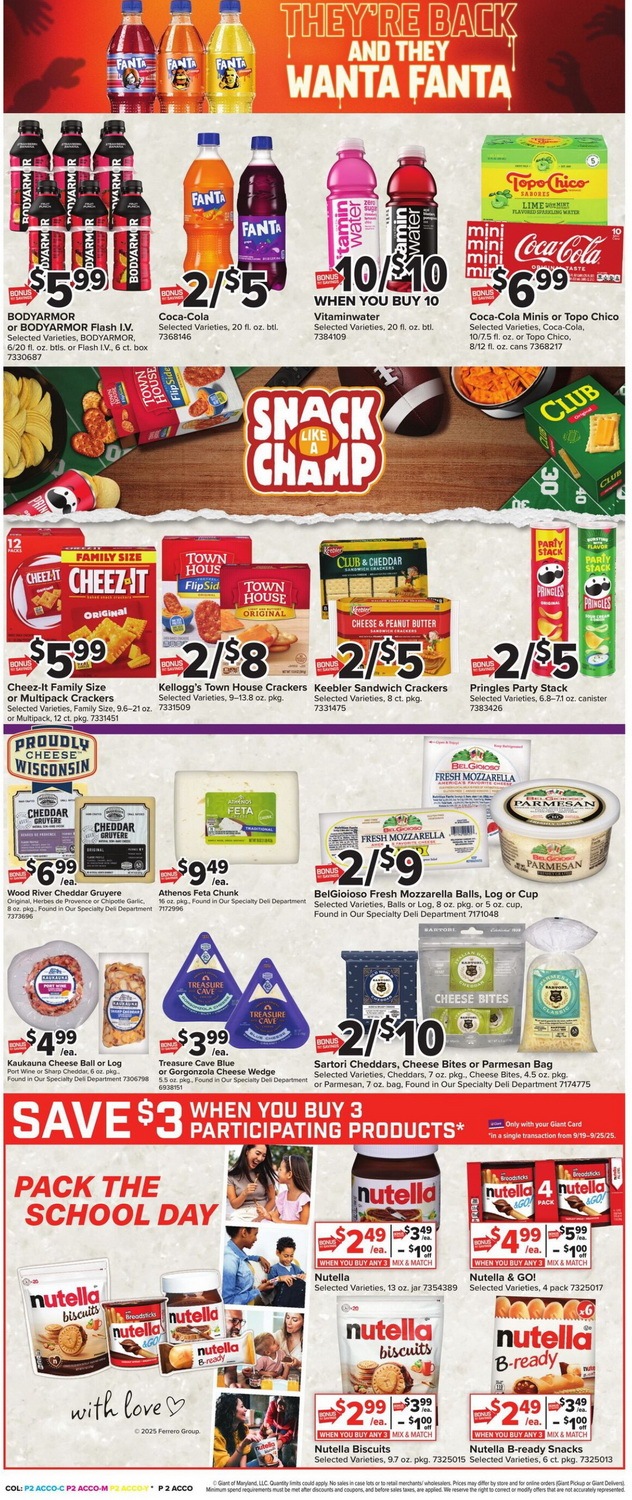 Giant Food Weekly Ad Sep 19 – Sep 25, 2025