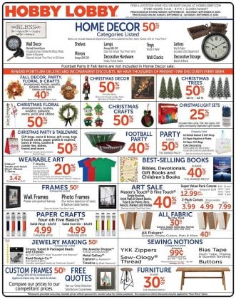 Hobby Lobby Weekly Ad Sep 21 – Sep 27, 2025